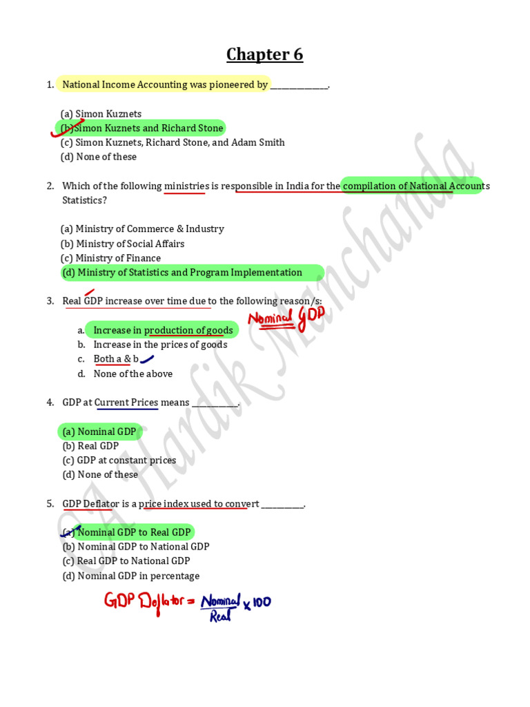 MACRO MCQs - CA Hardik Manchanda | PDF | Gross Domestic Product | Full Employment