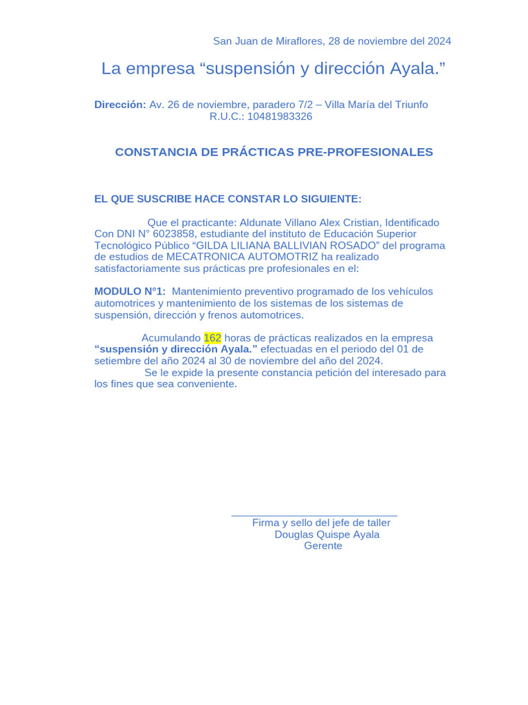 Anexo Aldunate Villano Alex C I MODULO Blas | PDF | Business