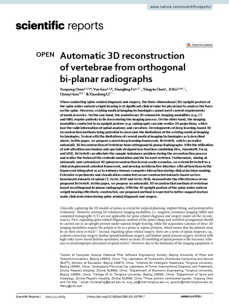 Automatic 3D Reconstruction of Vertebrae From Orthogonal Bi-Planar ...