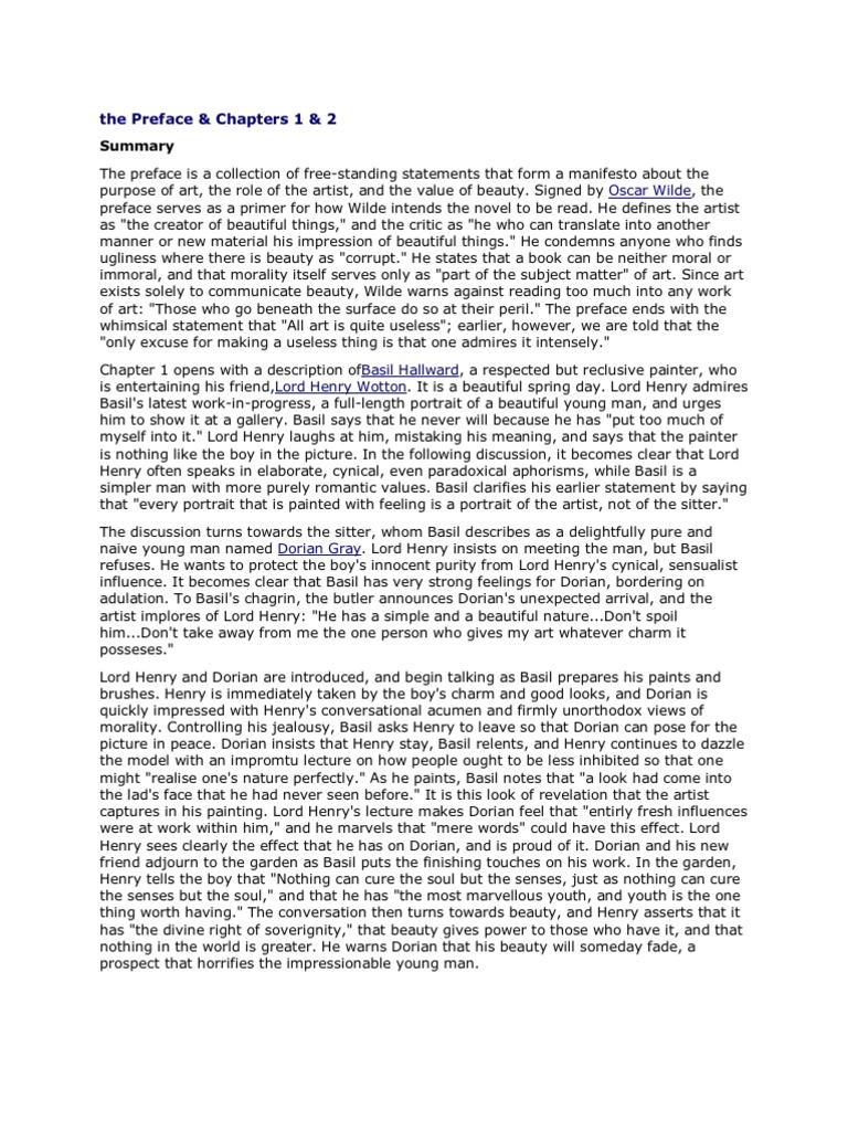 The Preface | PDF | Oscar Wilde | The Picture Of Dorian Gray