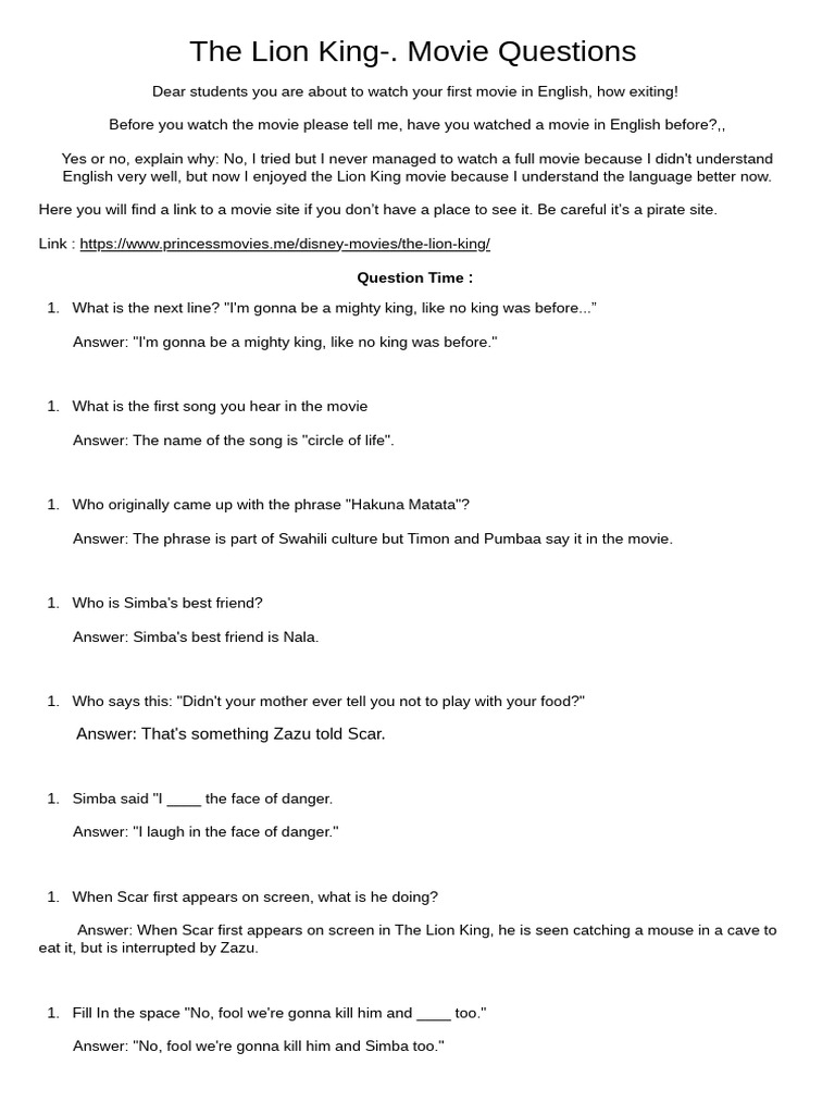 The Lion King-. Movie Questions .docx_20241021_051333_0000 | PDF