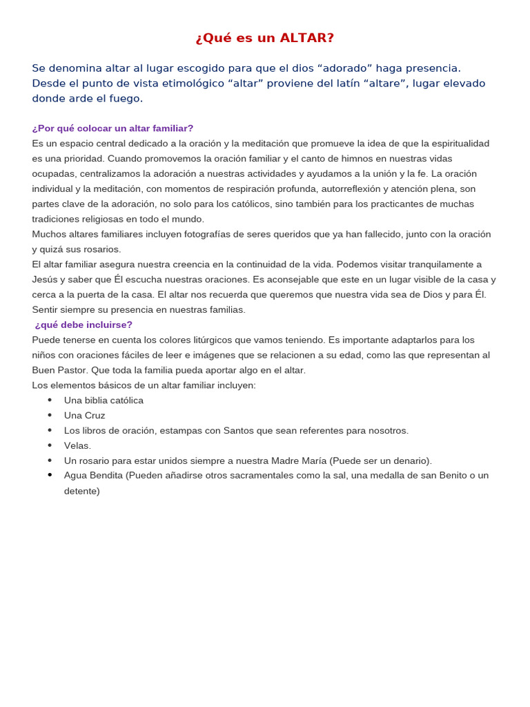 Qué Es Un ALTAR | PDF