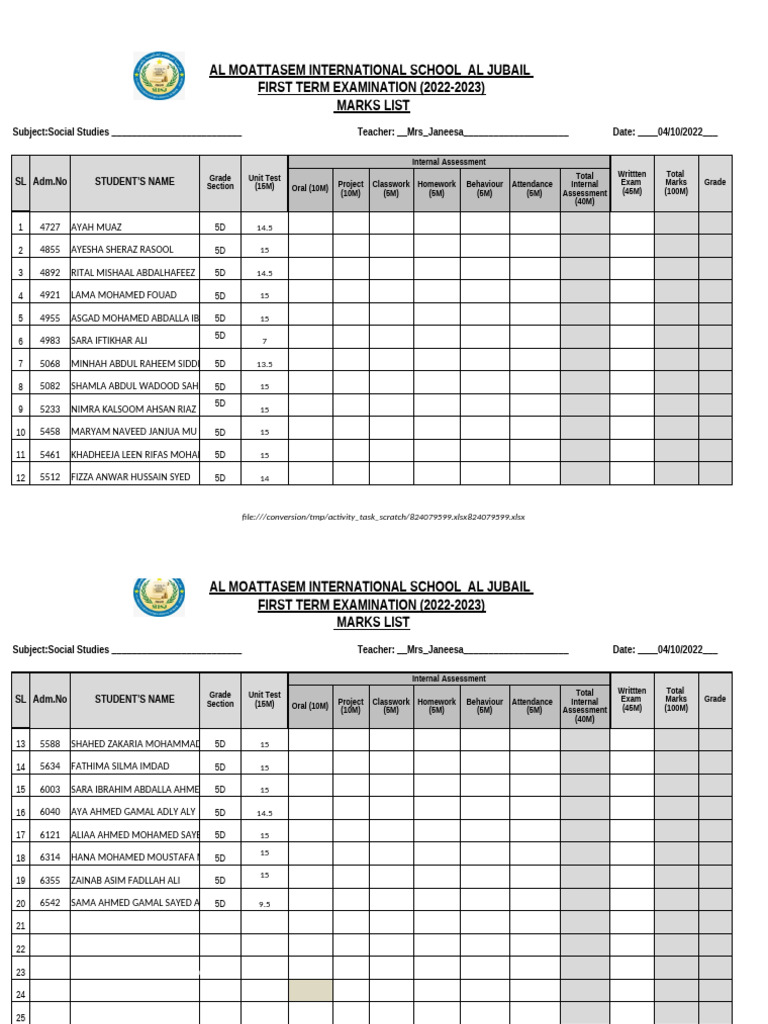 5D Social Studies Unit Test | PDF | Educational Assessment And Evaluation
