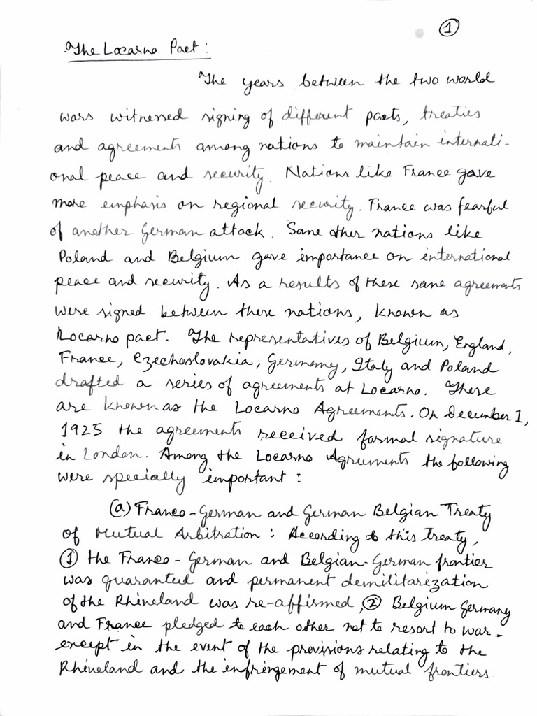 Overview of the Locarno Pact | PDF