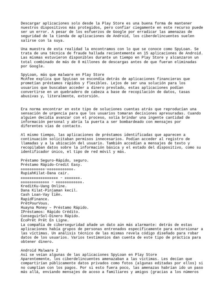 El malware continúa colándose en Play Store estas apps fueron ... El malware continúa colándose en Play Store estas apps fueron ...