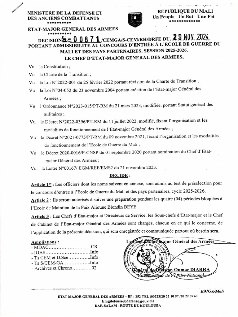 DÉCISION N°00871 du 29 NOVEMBRE 2024 | PDF