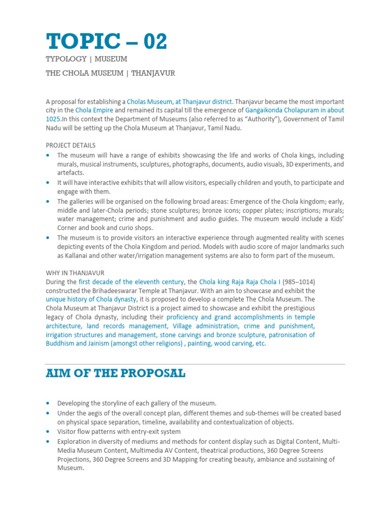 Thesis Synopsis - Topic 02 | PDF | Museum