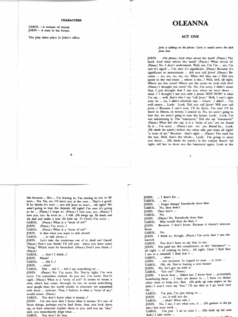 Oleanna | PDF