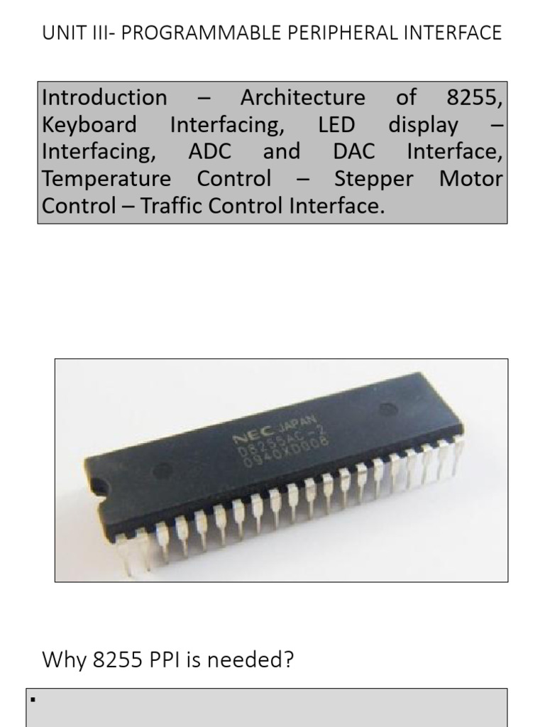 8255 PPI: Interfacing & Modes Explained | PDF | Input/Output | Computer Engineering
