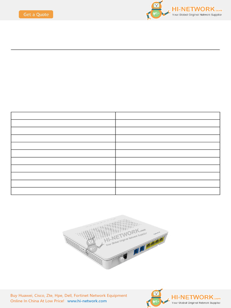 Huawei Echolife Hg8240h Brochure Datasheet | PDF | Computing ...
