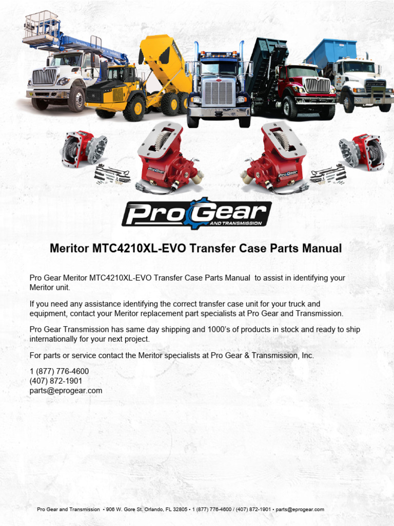 Meritor MTC4210XL EVO Transfer Case Parts Manual | PDF | Manual ...