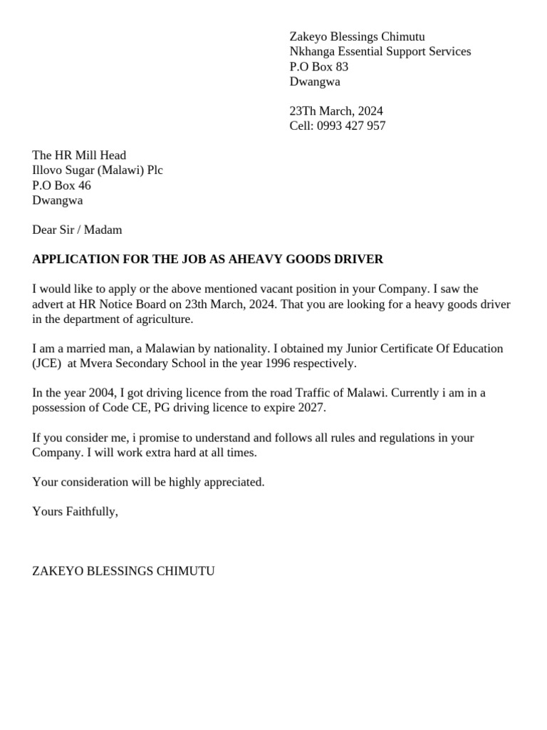 Chimutu Blessings Letter PDF | PDF