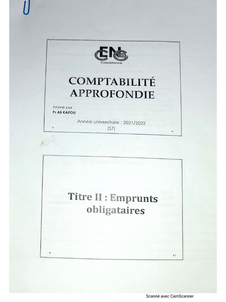 Compta Apprf Cours Les emprunts obligataires | PDF
