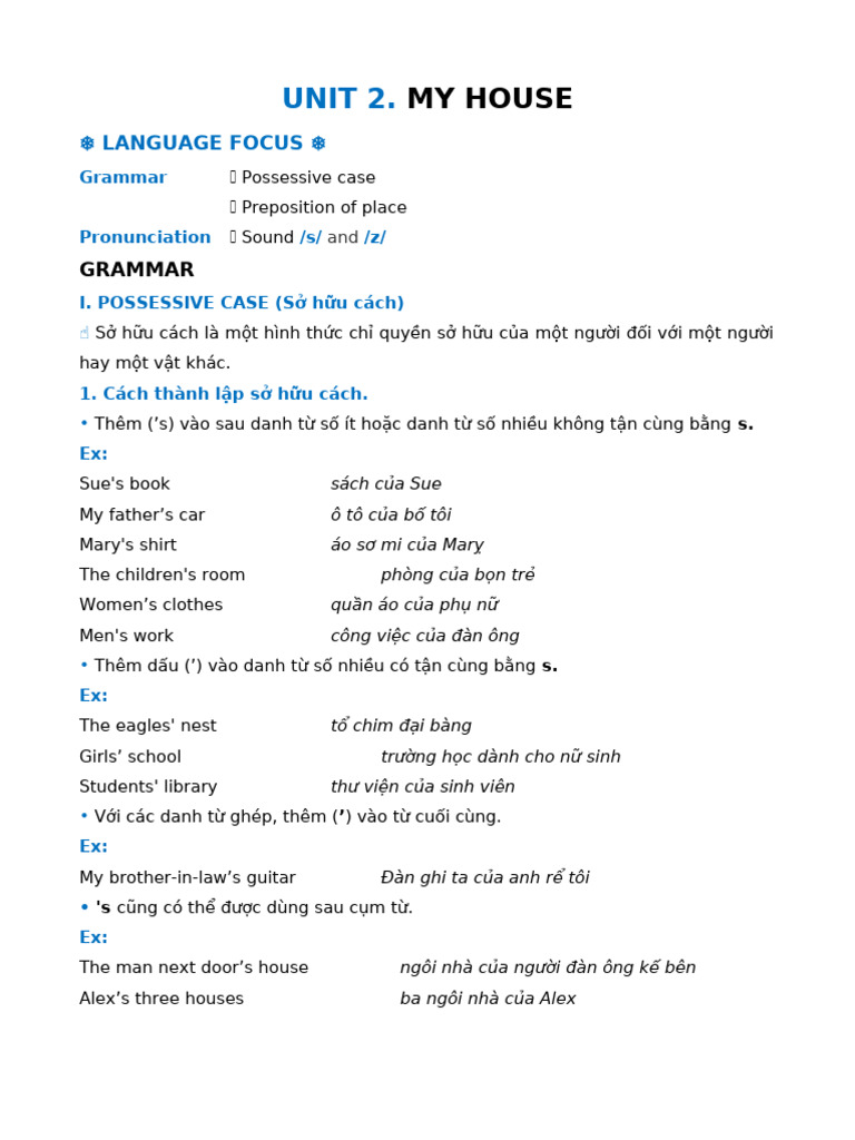 Unit 2. My House | PDF