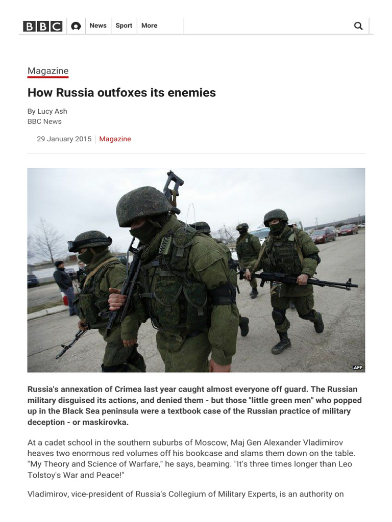 How Russia Outfoxes Its Enemies - BBC News | PDF | Russia | World Politics