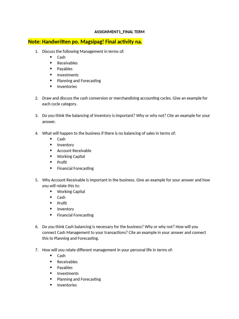 Final-Activity Assignment | PDF