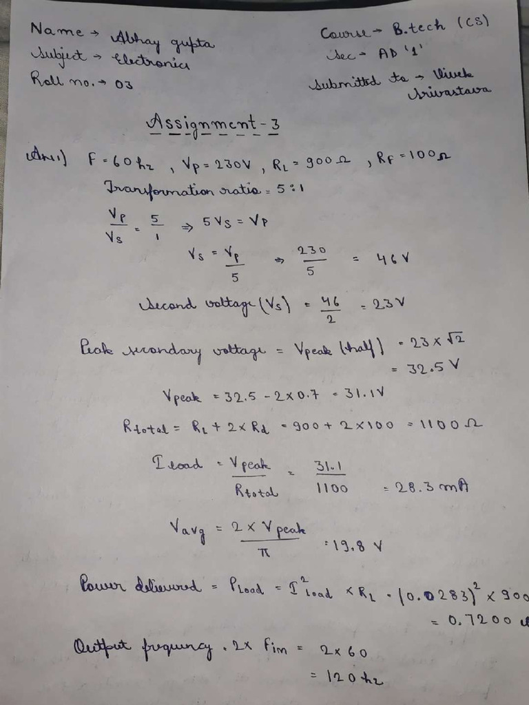 Electronics Assignment 3 - Compressed | PDF