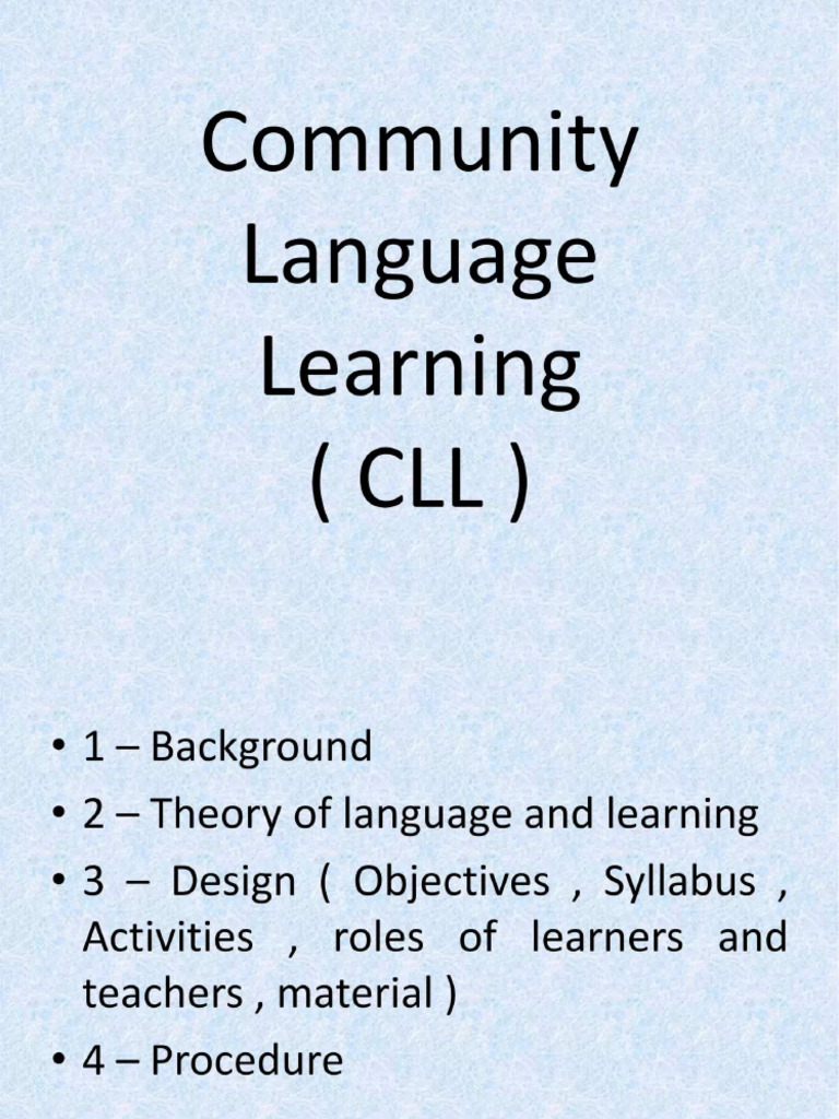 PDF Community Language Learning CLL | PDF