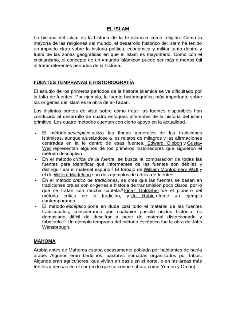 Historia del Islam: Orígenes y Expansión | PDF | Califato | Mahoma