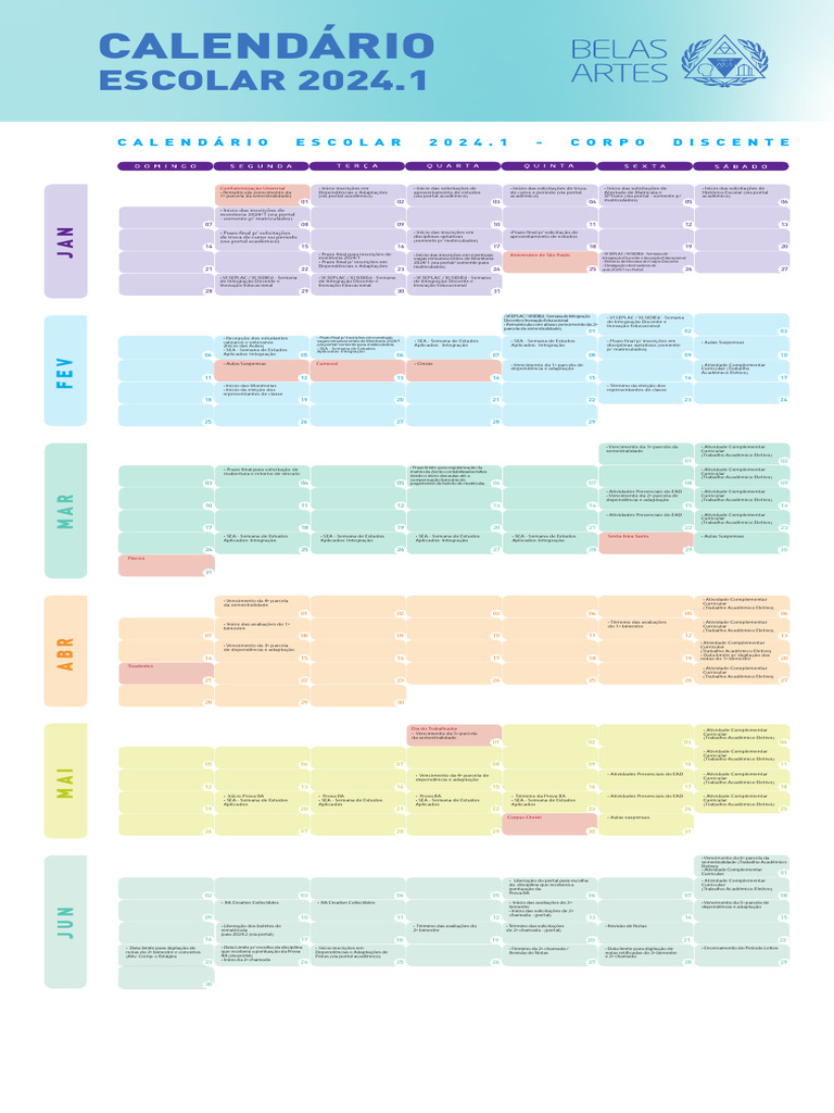 Calendario-Escolar-2024-Alunos-Graduacao-300124 | PDF
