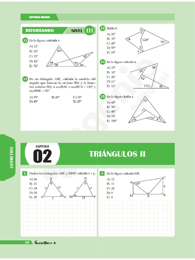 Tema 4 Triangulos Ii Ejercicios Pdf