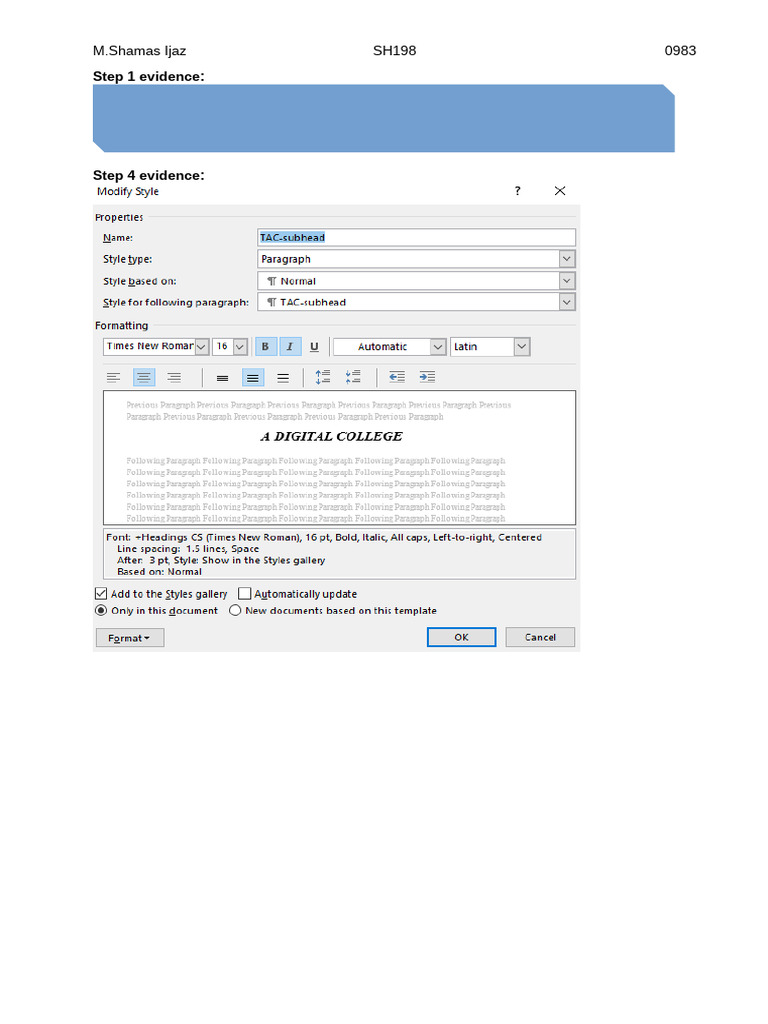 Evidence Sheet | PDF