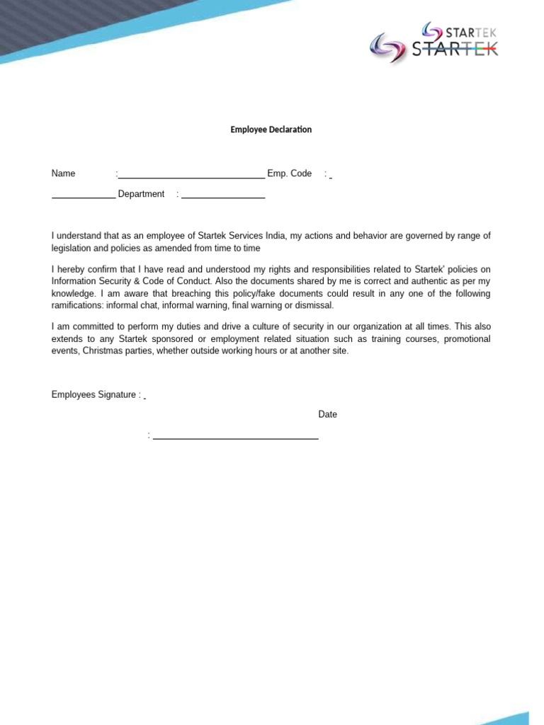 Employee Declaration (1) | PDF