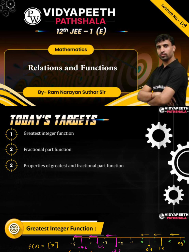 Relations and Functions - 09 - Class Notes - Pathshala 12th JEE 2024 ...