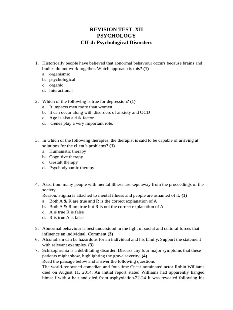 Psychology of Abnormal Behavior and Disorders | PDF | Psychotherapy ...