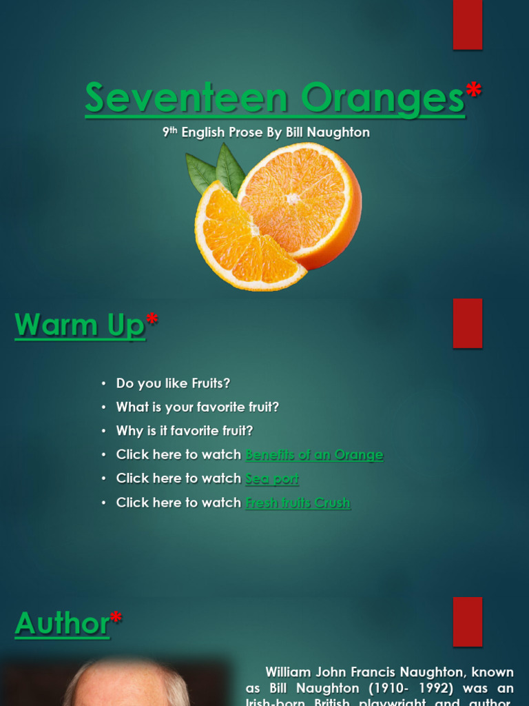 9th Eng Seventeen Oranges | PDF