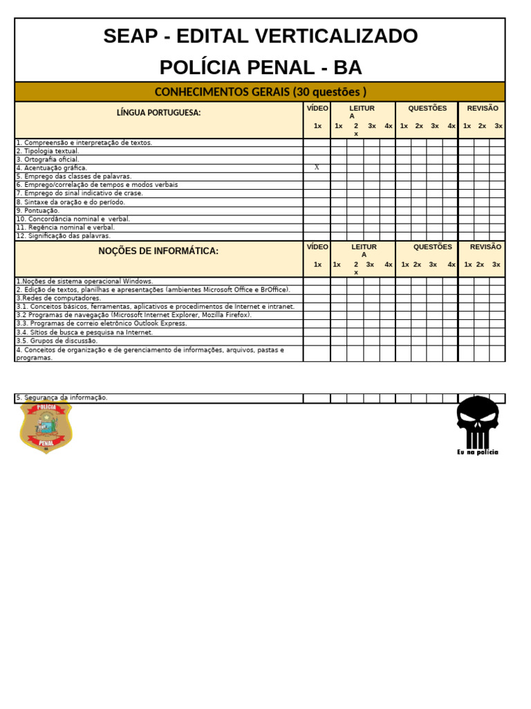 Edital Verticalizado - SEAP - POLÍCIA PENAL - Eu Na Polícia | PDF | Crimes | Crime e Violência