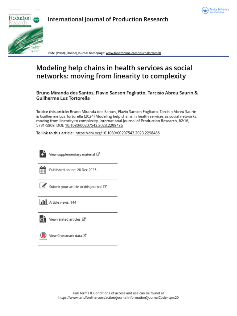 Modeling Help Chains in Health Services As Social Networks Moving From ...