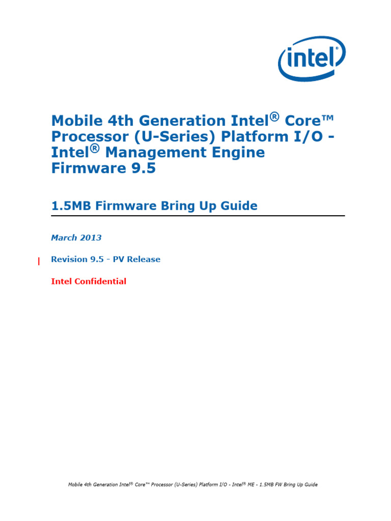 f429426464 Intel 7 Series Family Intel ME 8 0 FW Bring Up Guide | PDF | Byte | Operating System