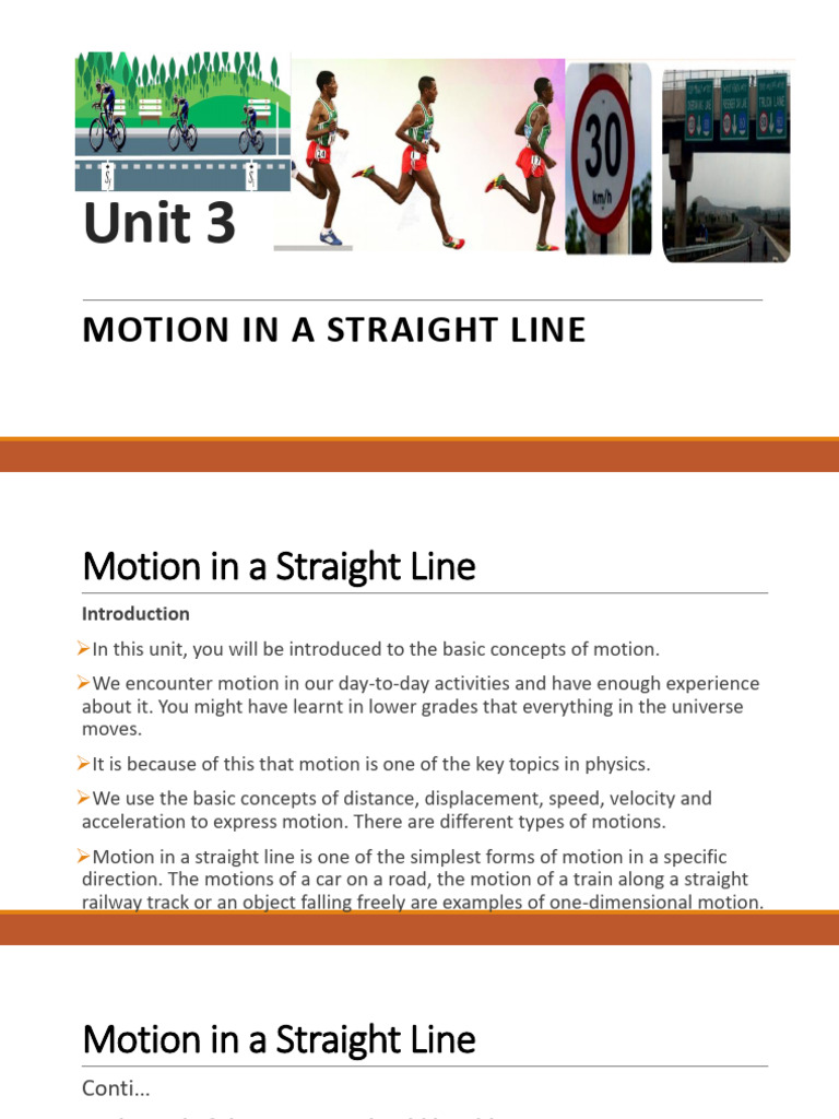 G9th - Unit 3.motion in SL - lessON | PDF | Speed | Velocity