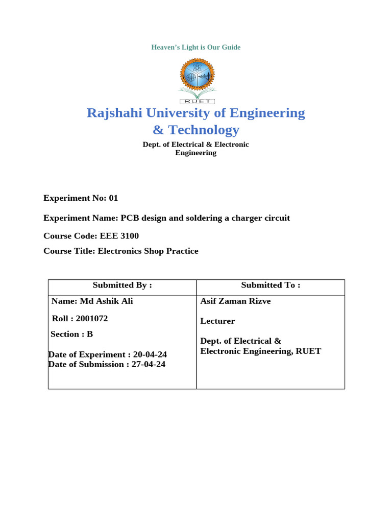 All exp shop practice(EEE3100) final for me (correct) | PDF | Printed Circuit Board | Electronic ...