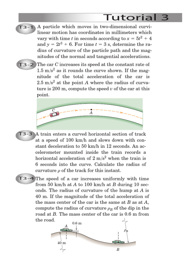 Tutorials 3 RE 211 | PDF | Acceleration | Speed