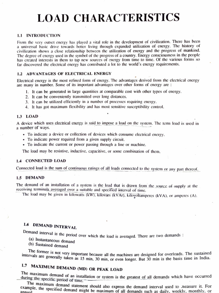 Load Characteristics | PDF | Electric Power | Power (Physics)