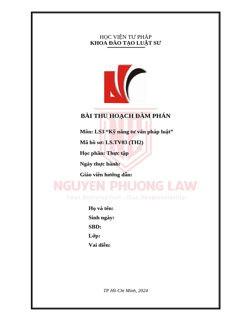 Bai Thu Hoach Đàm Phán Th2 - Hs03 | PDF