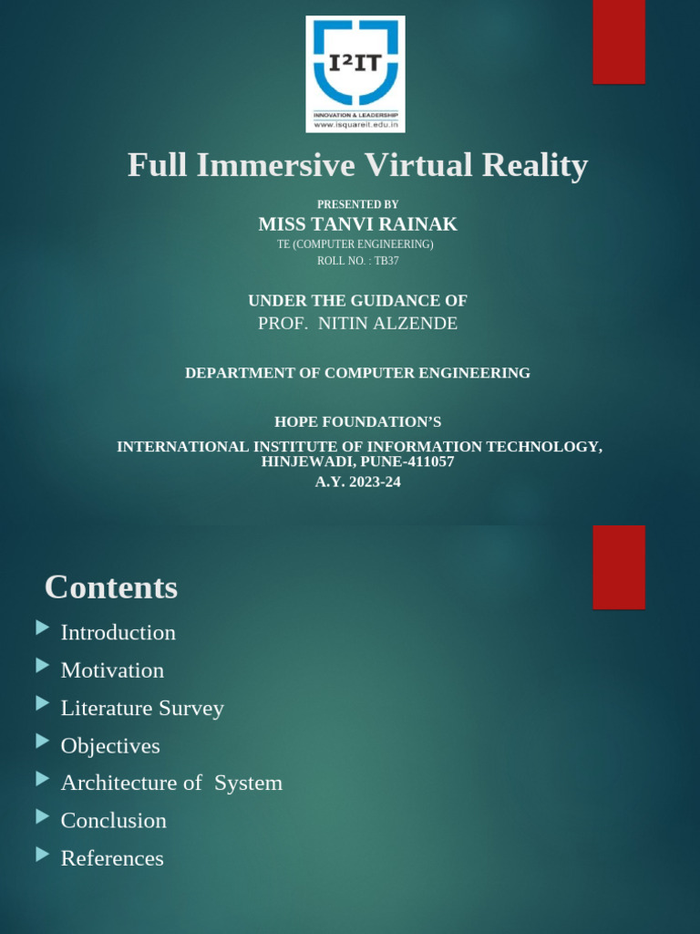 Full Immersive Multi-User Virtual Reality | PDF | Virtual Reality | Visualization (Graphics)