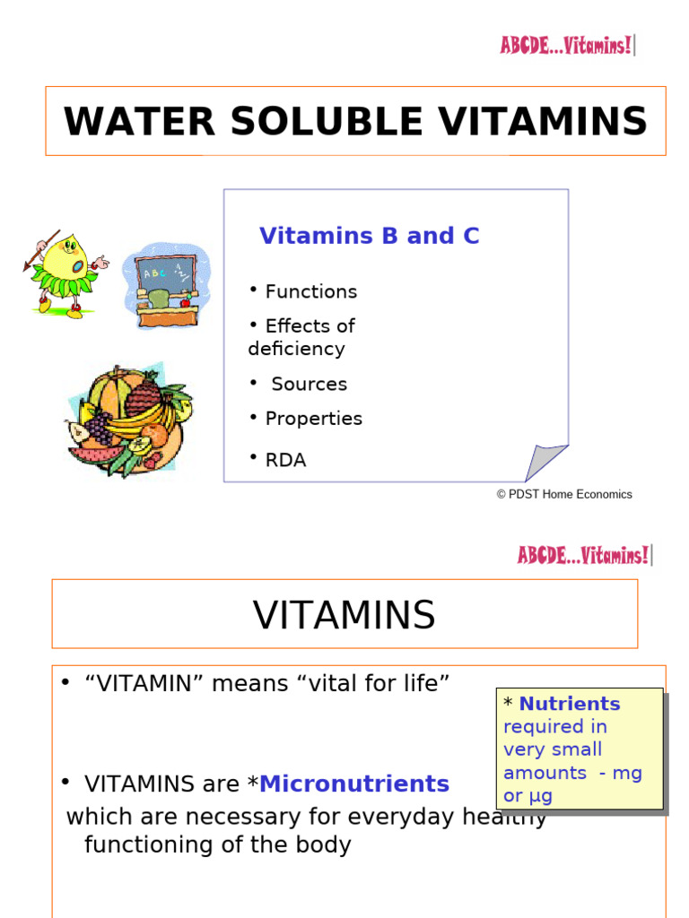 Water Soluble Vitamins Overview | PDF | Vitamin | Vitamin B12