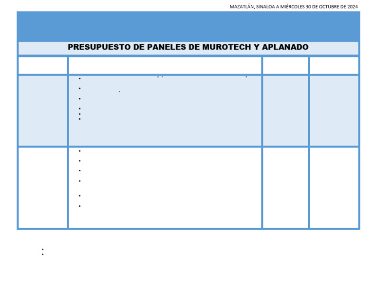 Presupuesto Instalación Murotech | PDF
