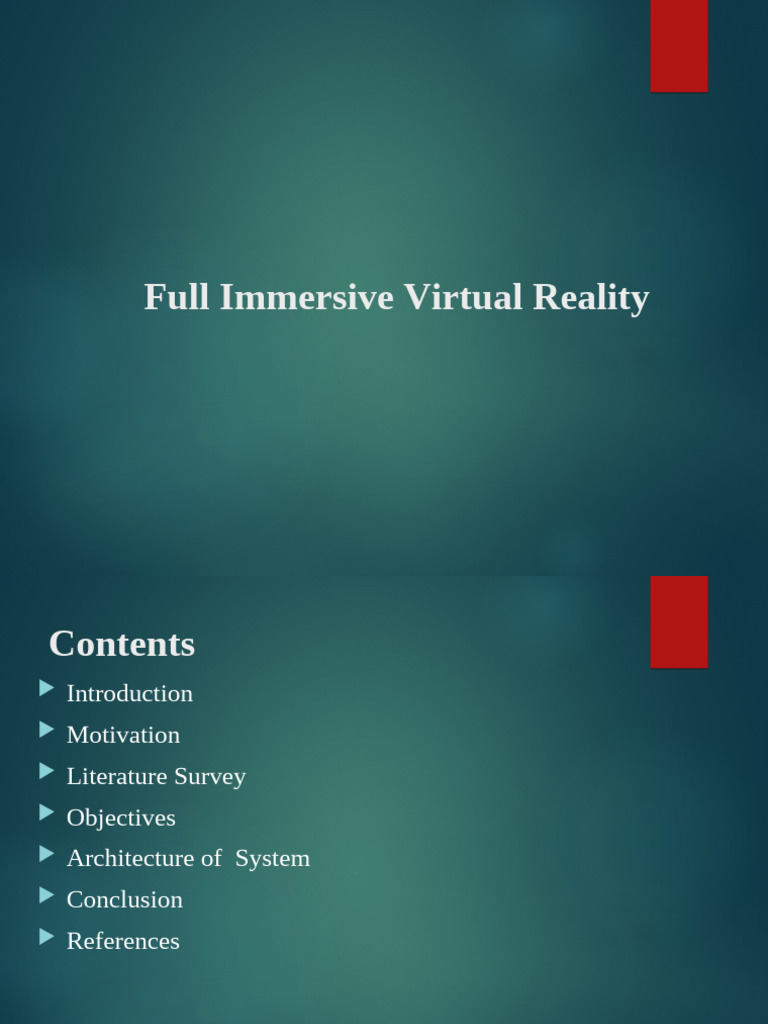 Full Immersive Multi-User Virtual Reality | PDF | Virtual Reality ...