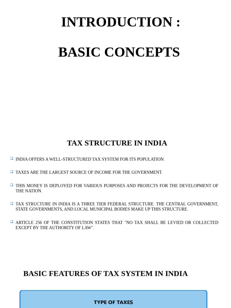Tax Introduction A.Y. 2024-2025 (Final) | PDF | Taxes | Income Tax