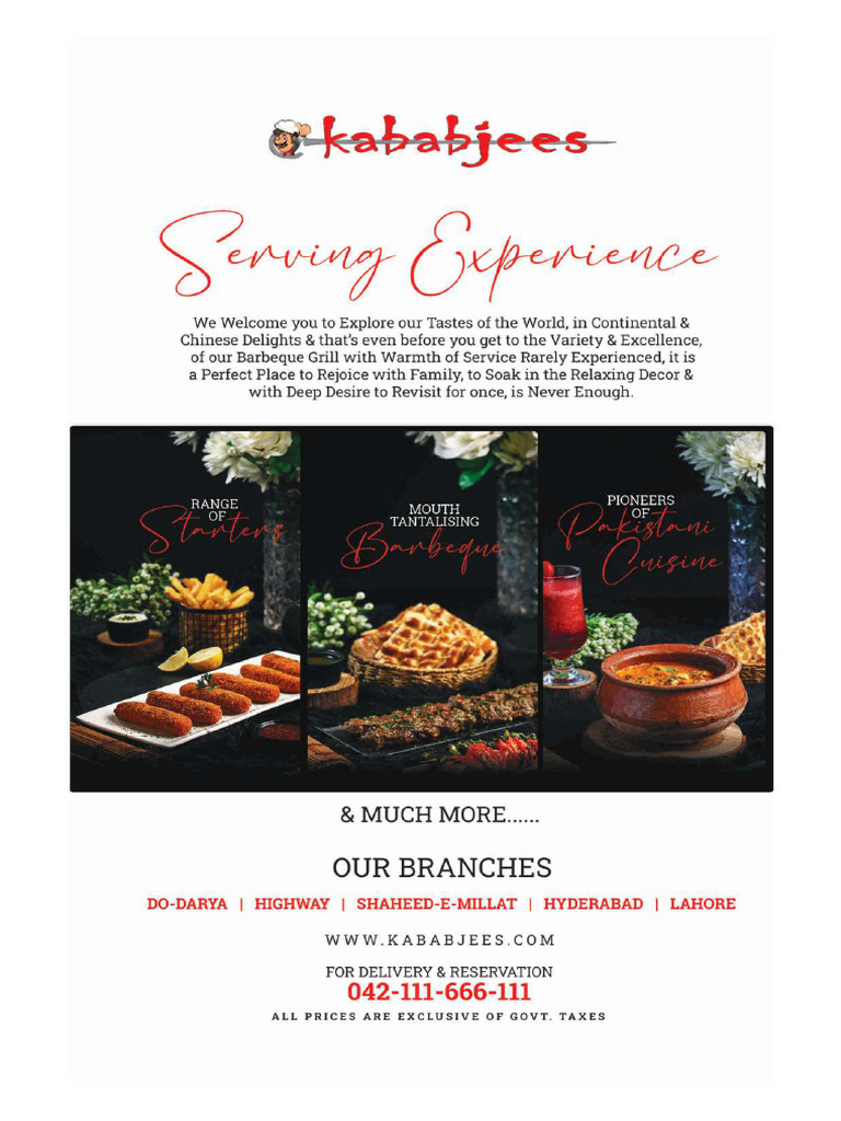 Kababjees Lahore New | PDF