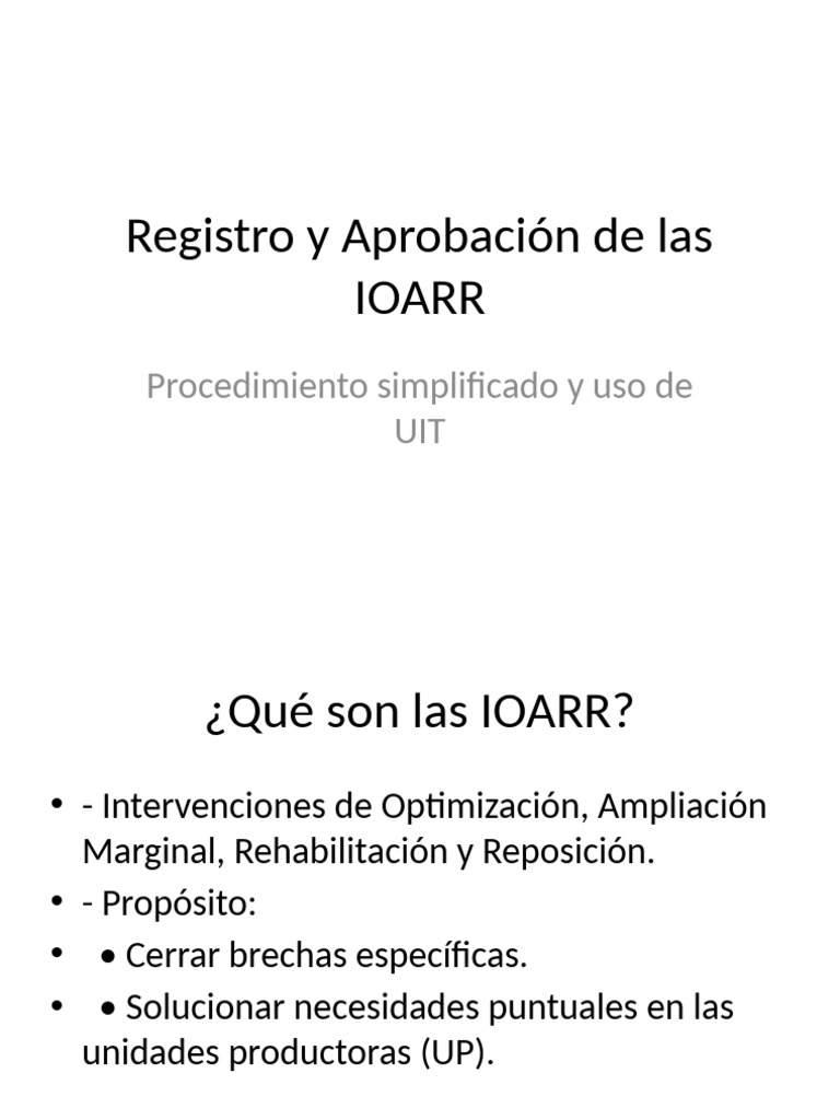 Registro Aprobación IOARR | PDF