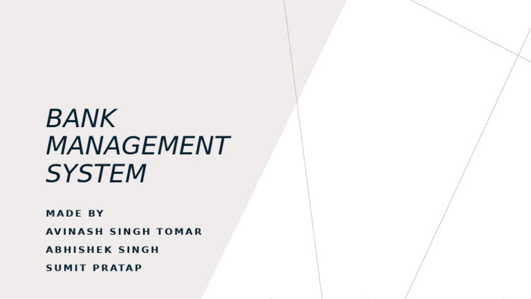 Bank Management System | PDF