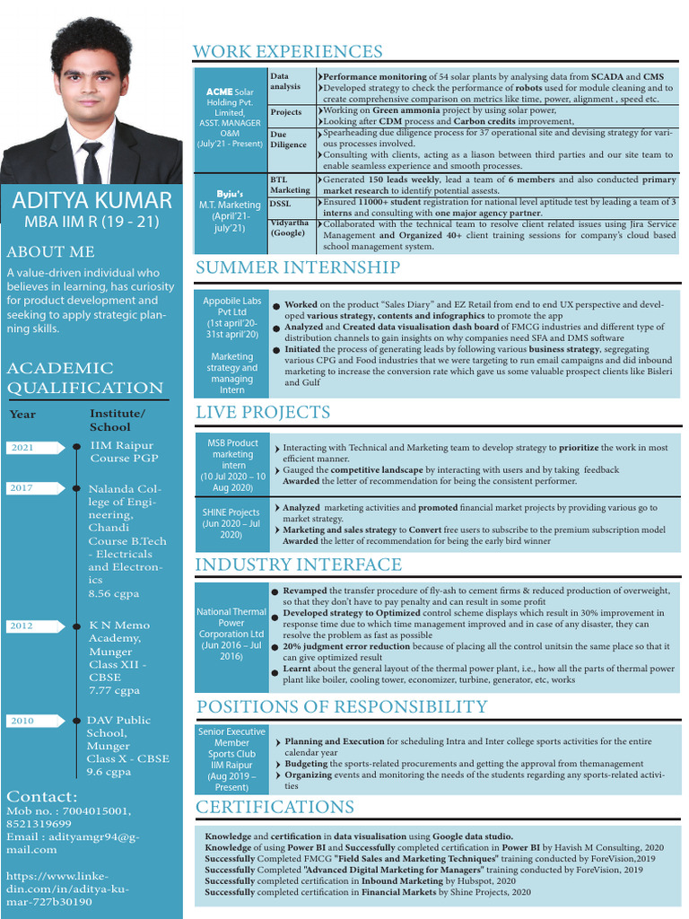 Aditya kr CV | PDF Aditya kr CV | PDF