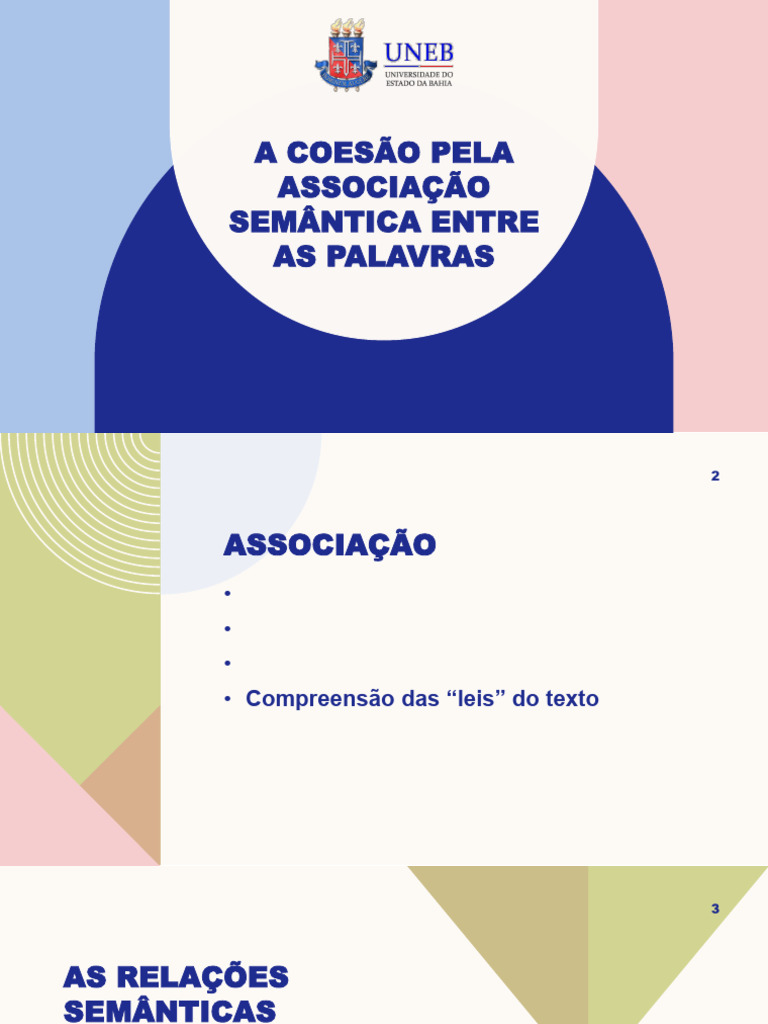 a coesão pela associação semântica entre as palavras | PDF