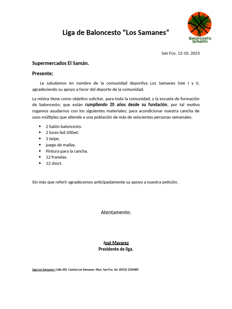 Carta de La Liga | PDF