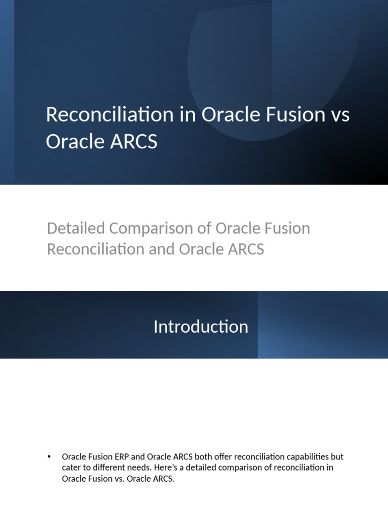 Oracle Fusion vs ARCS Reconciliation Guide | PDF | Enterprise Resource ...